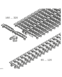 Bosch Rexroth 3842553023. Flocked chain, conveyor chain 90+ flocked l4968