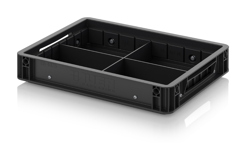 Auer ESD EG GEF QLT 4375. ESD-Eurobehälter mit Quer- und Längsteiler ...