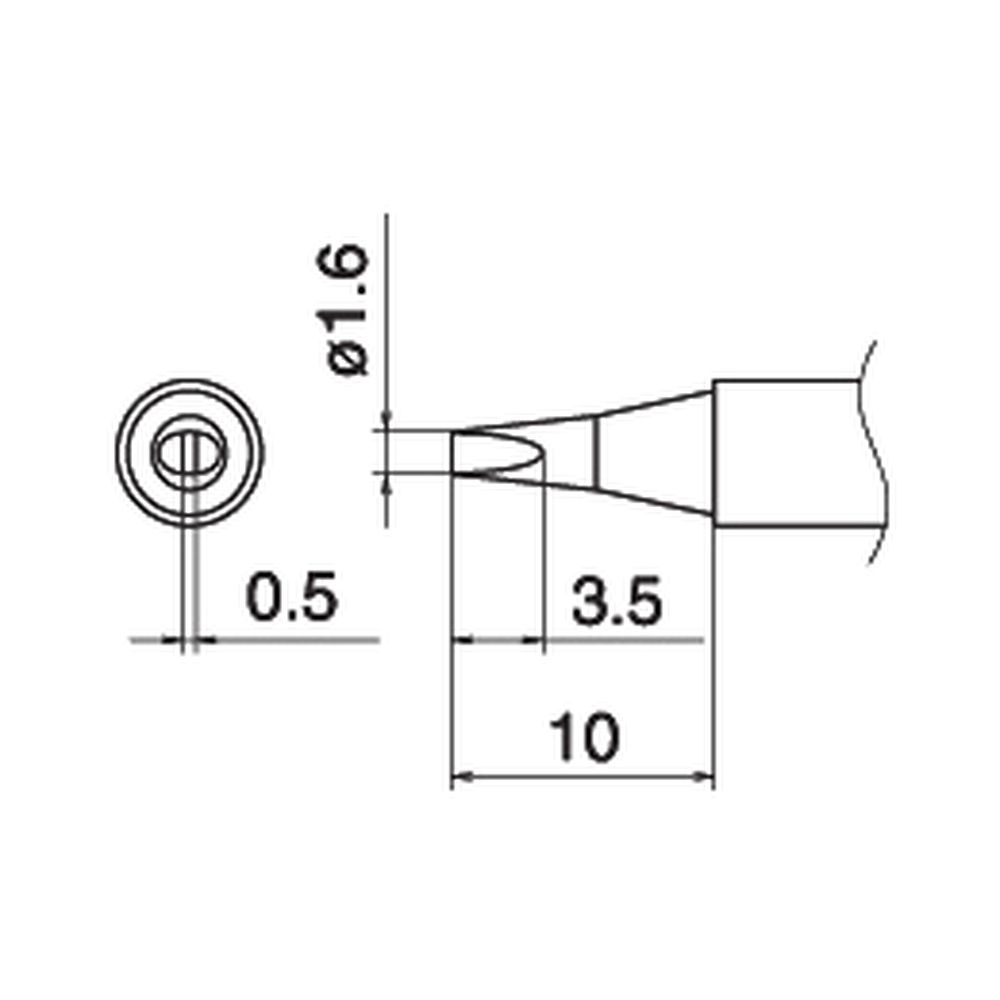 Hakko T15-D16. Composit Lötspitze Format 1.6D für Lötkolben FM 2027/FM ...