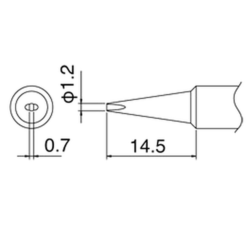 Hakko T18-D12. Lötspitze Format 1.2D für Lötkolben 907/913/951/FX 8801 ...