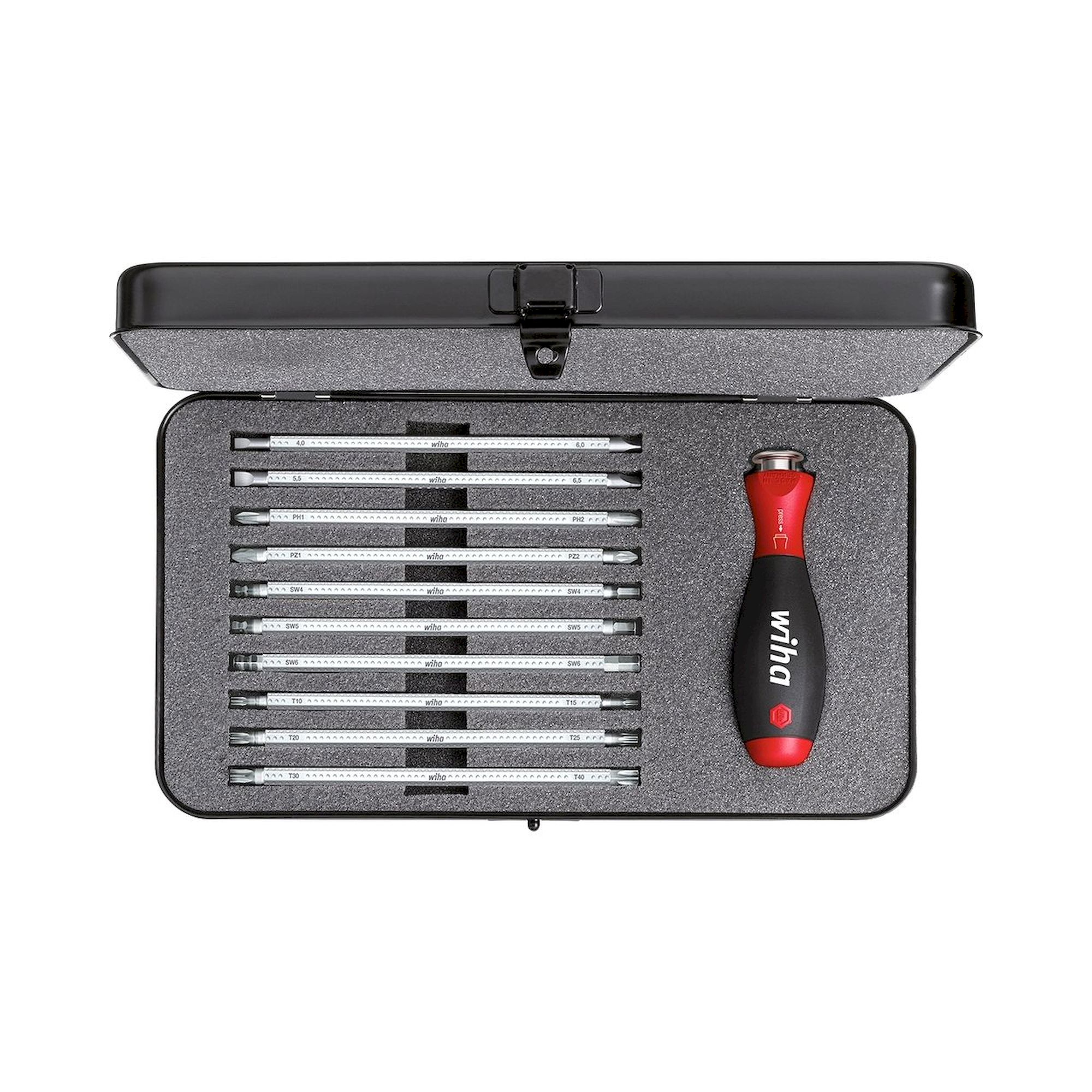 Wiha Screwdriver with interchangeable blade set System 6 Mixed 12-pcs ...